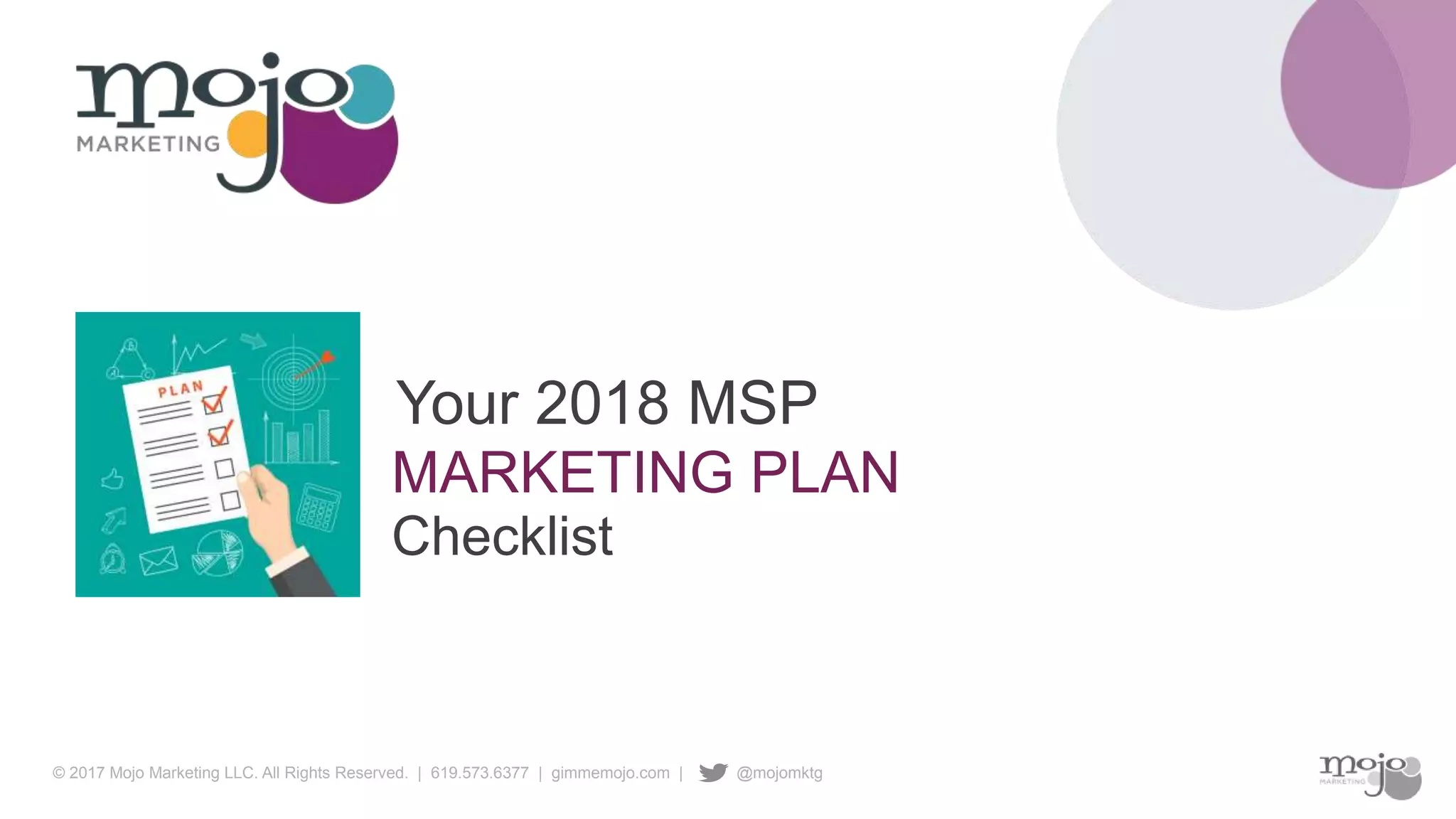 MSP Marketing Plan Checklist | PPT