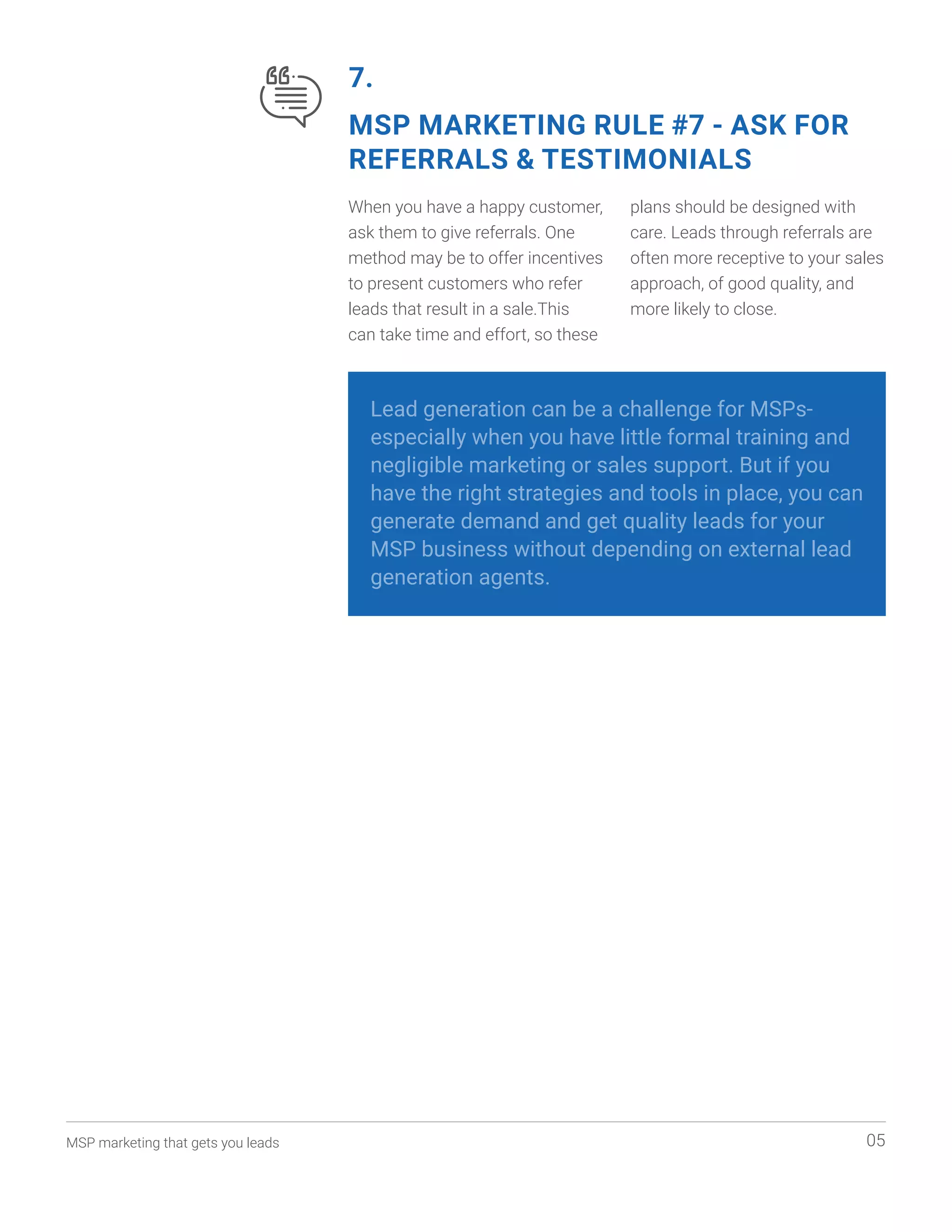 MSP marketing that get you leads | PDF