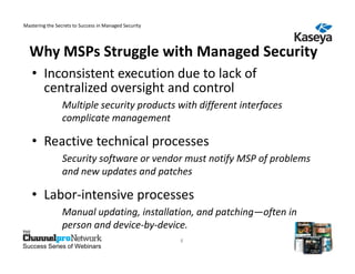 MSP Mastering the Secrets to Succuss in Managed Security | PPT