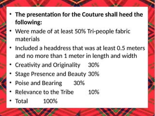 Criteria for pageant/guidelines and mech. | PPTX