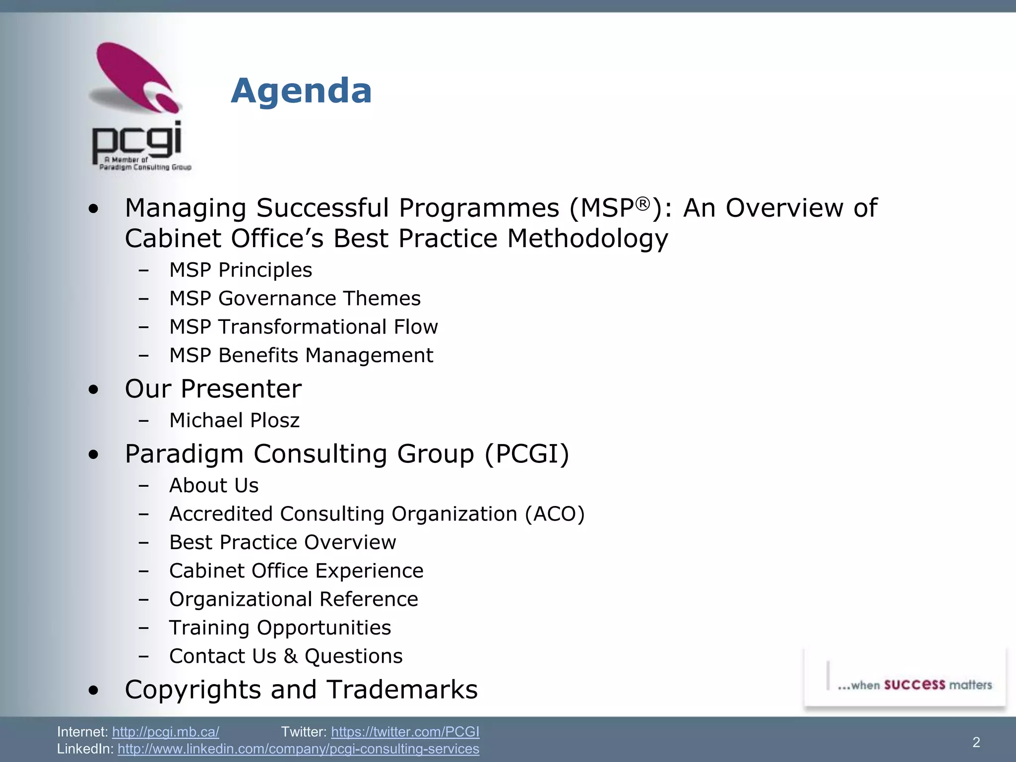 MSP Overview Paradigm Consulting Group PCGI | PDF