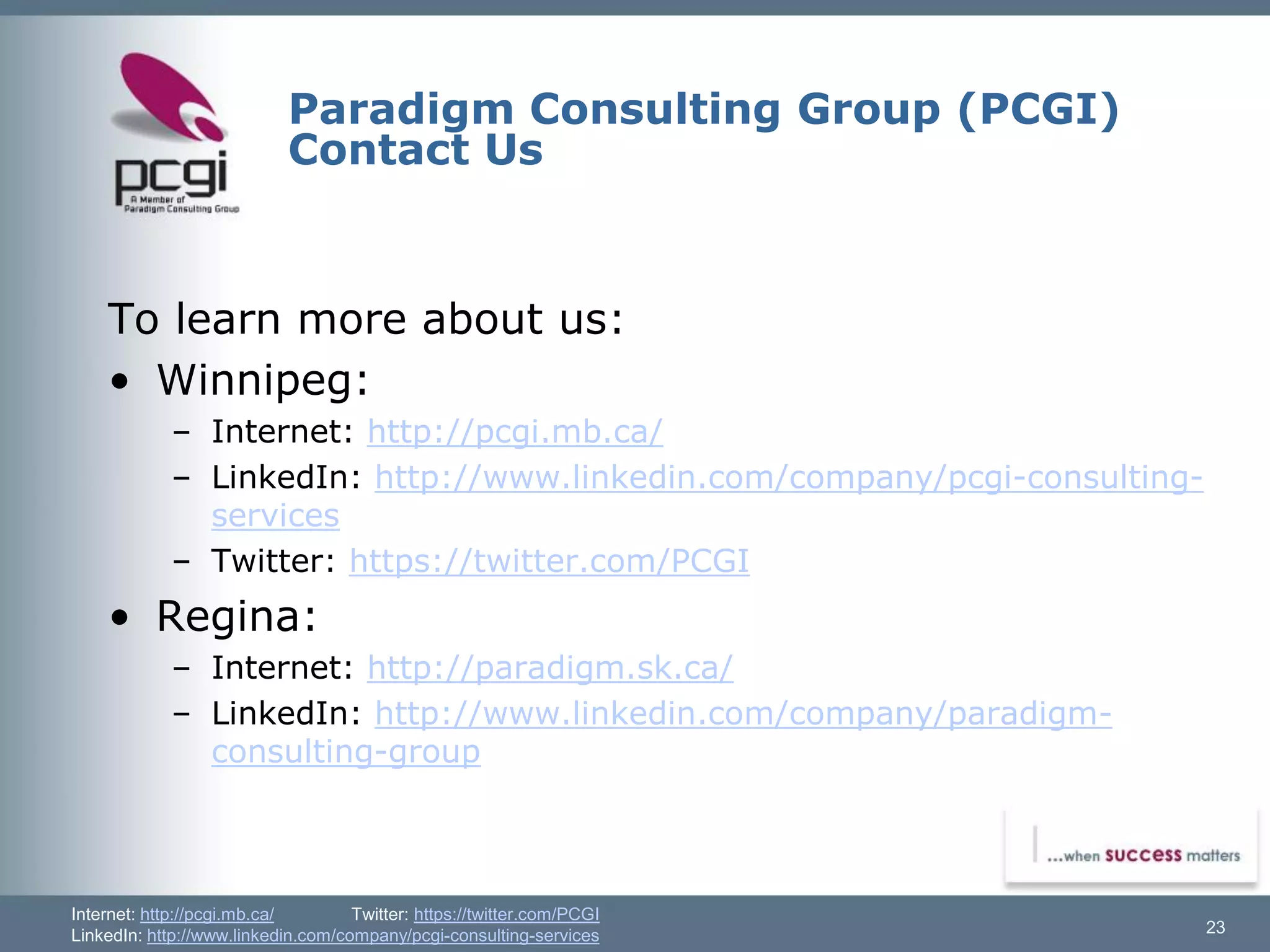 MSP Overview Paradigm Consulting Group PCGI | PDF