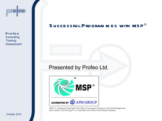 MSP - Programme Management at its best | PPT