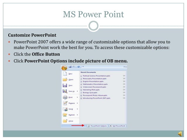 Ms powerpoint | PPTX | Operating Systems | Computer Software and ...