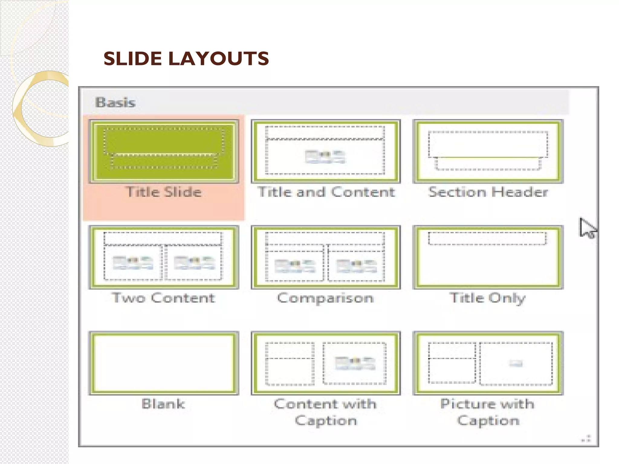 MICROSOFT POWERPOINT 2013 " SLIDE LAYOUT " | PPT