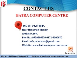 MS-PowerPoint Training in Ambala ! Batra Computer Centre | PPT