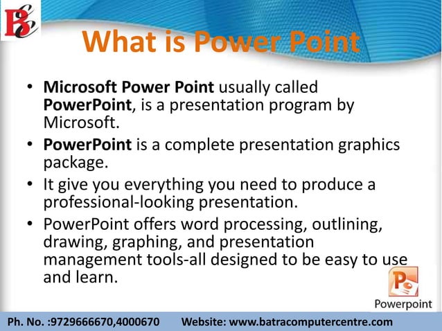 MS-PowerPoint Training in Ambala ! Batra Computer Centre | PPT