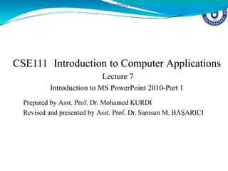 Computer Applications Microsoft Office PowerPoint | PPTX