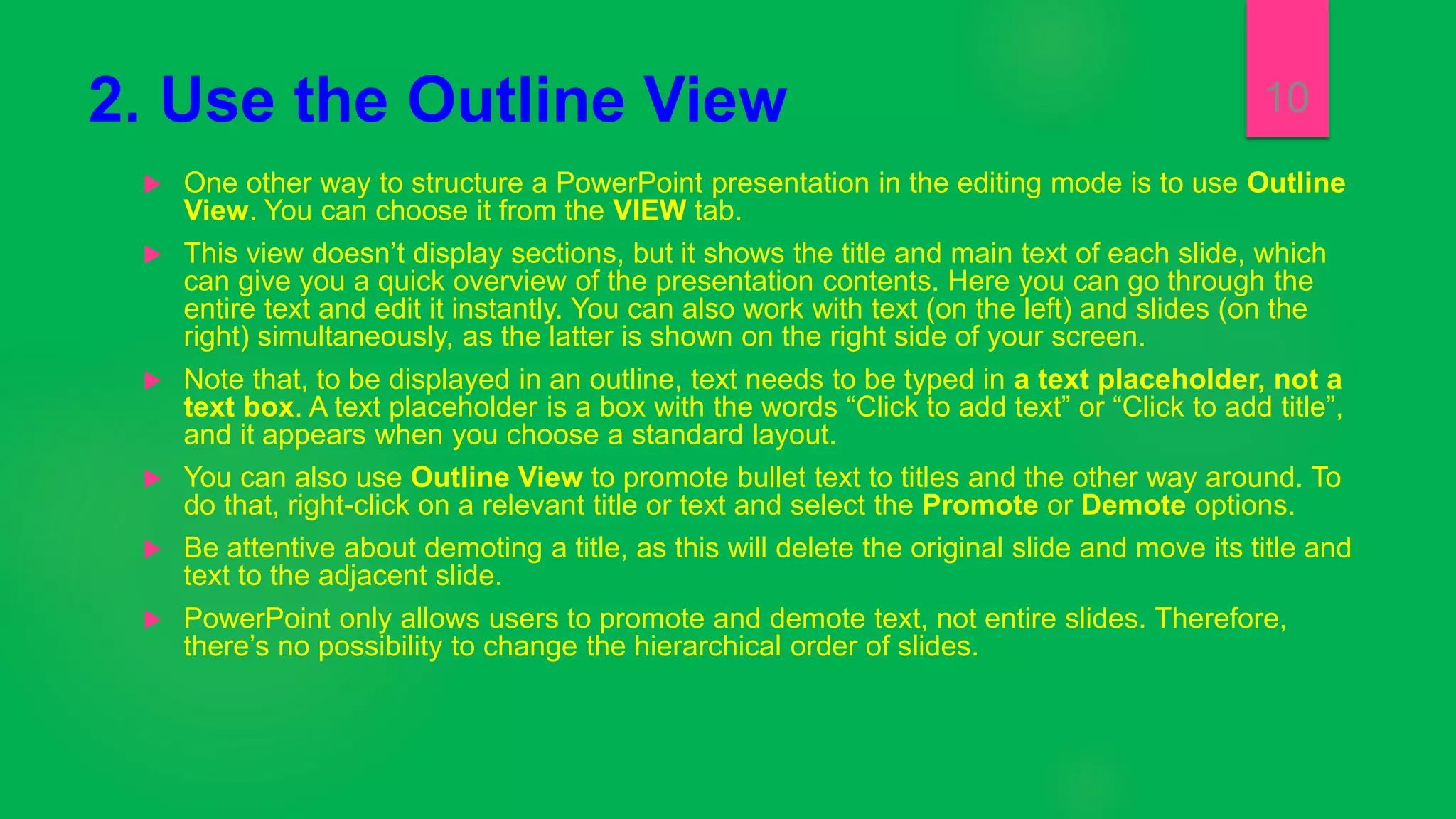 Ms power point structuring your presentation | PPT