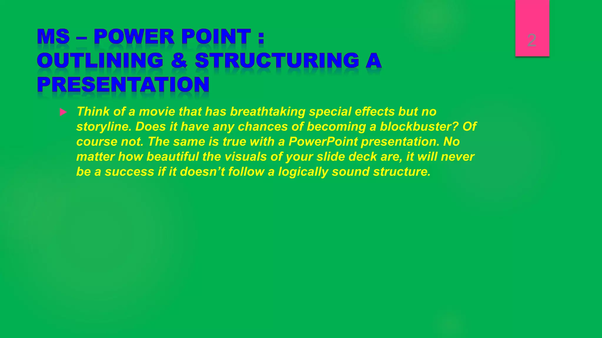 Ms power point structuring your presentation | PPT