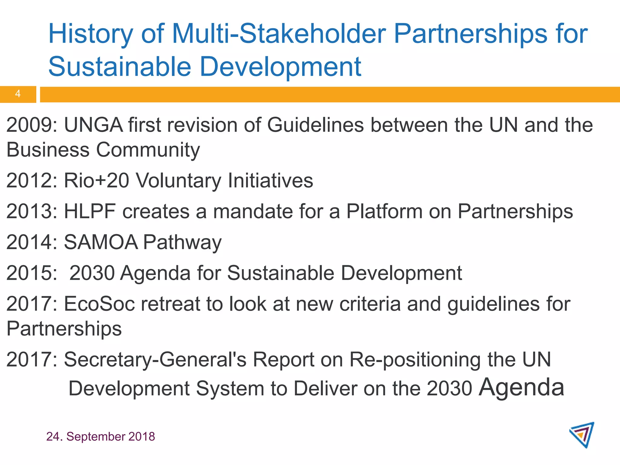 Multi-Stakeholder Partnerships sept 2018 | PPT