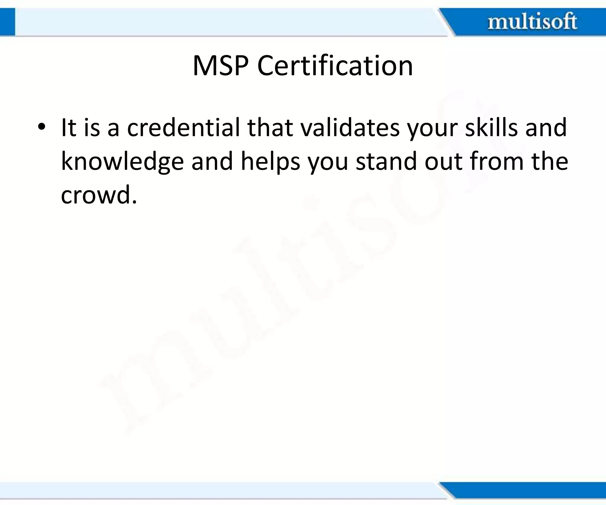 Introduction to MSP Certification | PPTX | Educational Assessment ...