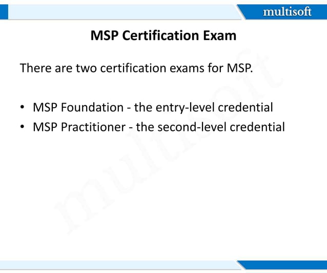Introduction to MSP Certification | PPT