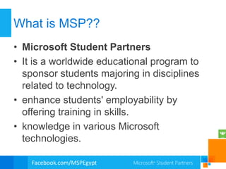 Msp program and tech club Benha | PPT