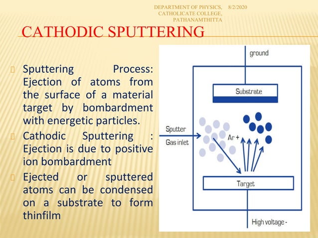 sputtering process | PDF | Chemistry | Science