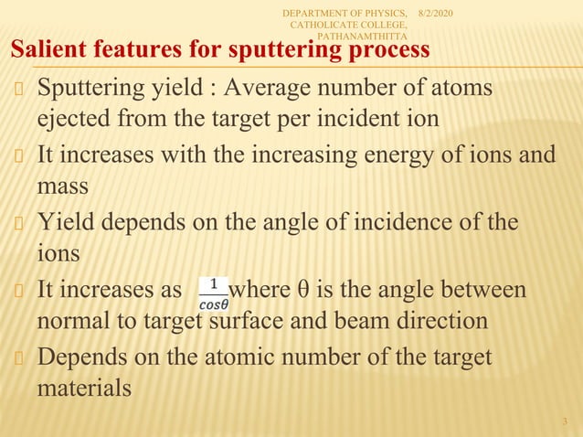sputtering process | PDF | Chemistry | Science