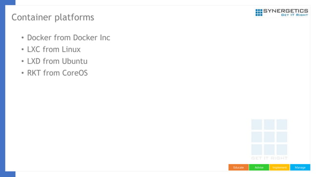 Introduction to Containers & Diving a little deeper into the benefits ... Introduction to Containers & Diving a little deeper into the benefits ...
