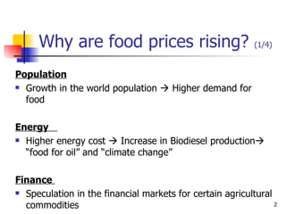 2008 food prices rising explanation | PPT