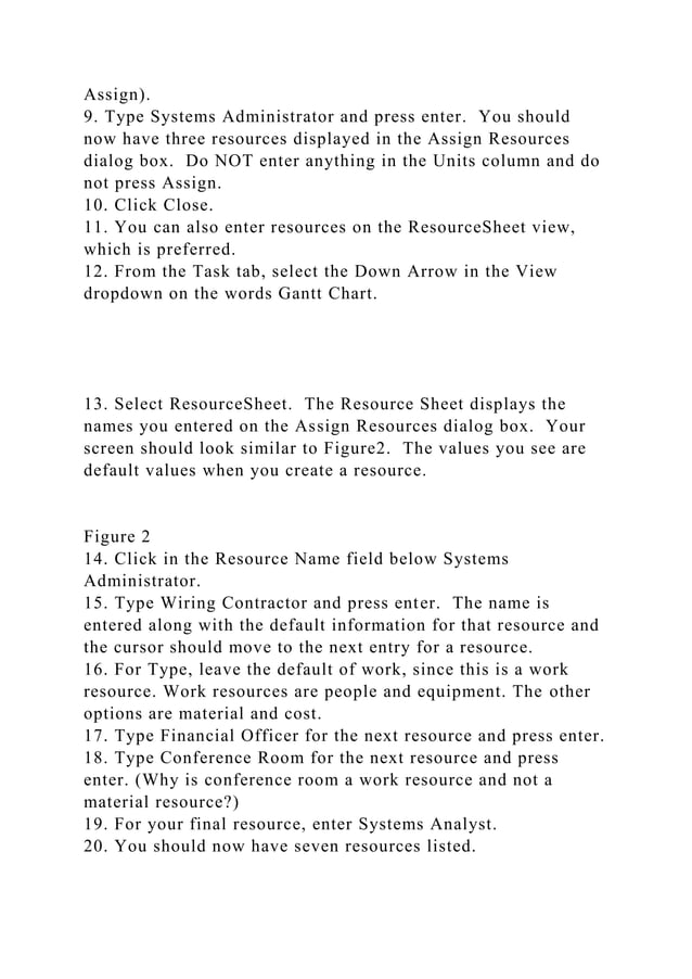 MS Project - Lesson #2 - Managing Project ResourcesObjectives - .docx