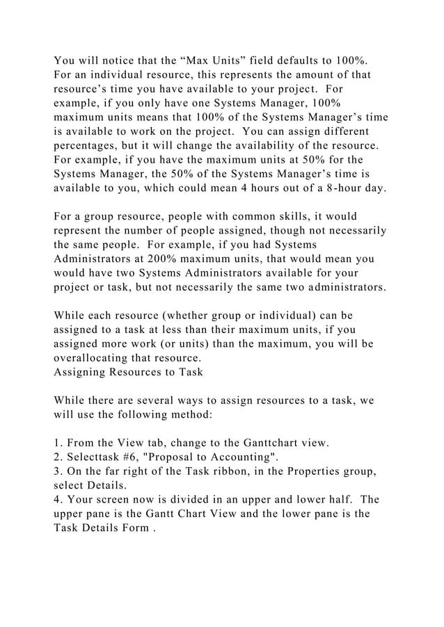 MS Project - Lesson #2 - Managing Project ResourcesObjectives - .docx