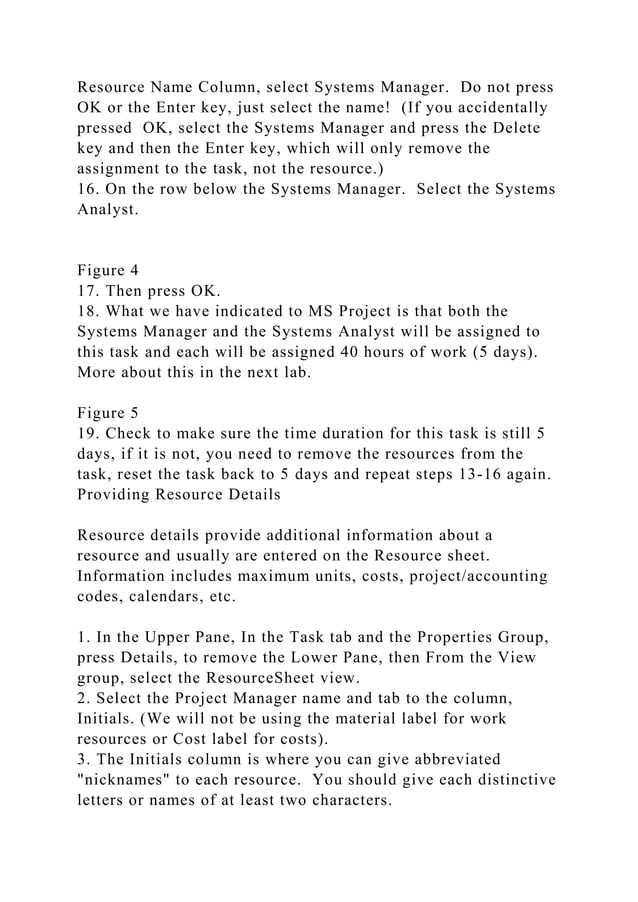 MS Project - Lesson #2 - Managing Project ResourcesObjectives - .docx