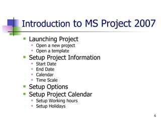 Ms Project 2007(Basic) | PPT