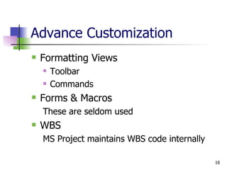 Ms Project 2007(advanced) | PPT