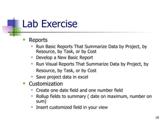 Ms Project 2007(advanced) | PPT