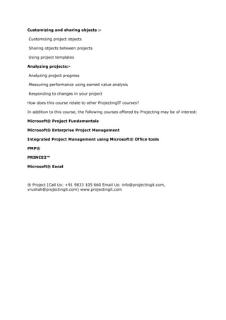 Ms project 2010 | PDF