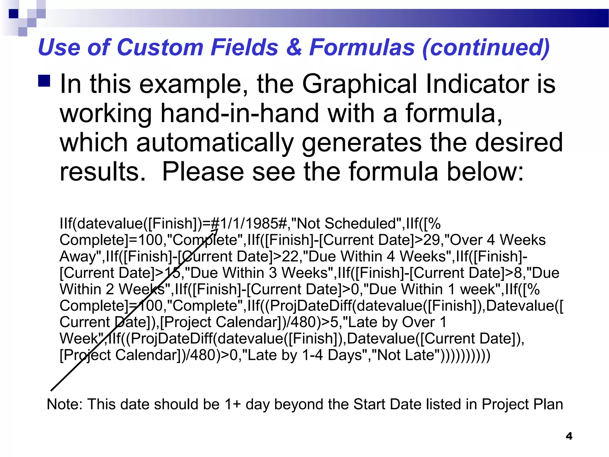 Graphical Indicators in MS Project | PPT