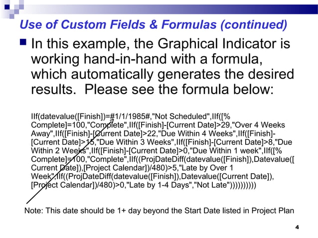 Graphical Indicators in MS Project | PPT
