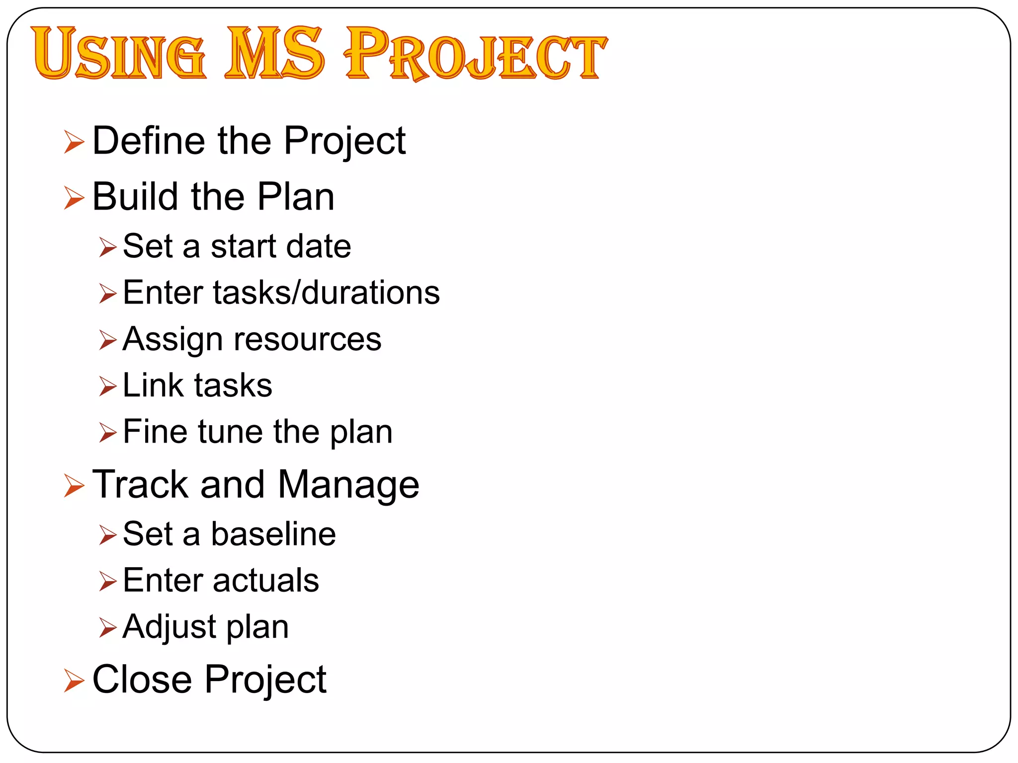 MS Project Presentation | PPTX