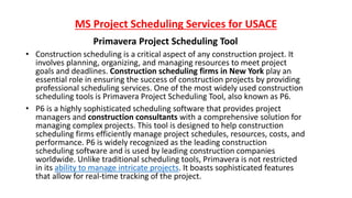 MS Project Scheduling Services for USACE | PPT