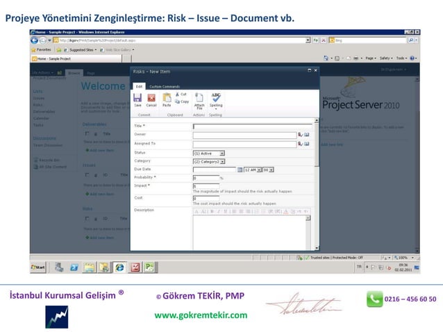 Microsoft Project Server 2010'u Taniyalim | PPTX