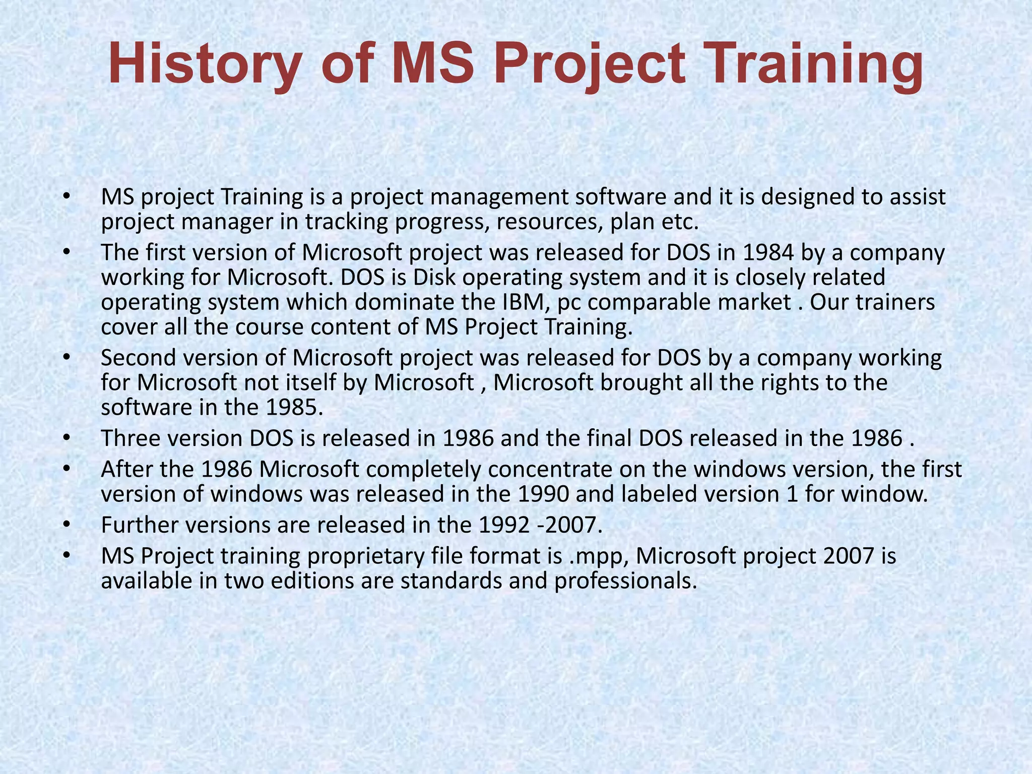 Ms project training ppt | PPTX