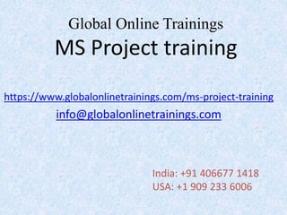 Ms project training ppt | PPTX
