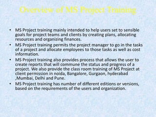 Ms project training ppt | PPTX
