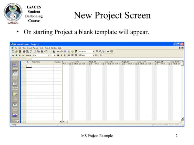 Ms project working example | PPT