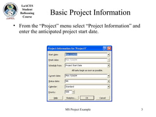 Ms project working example | PPT