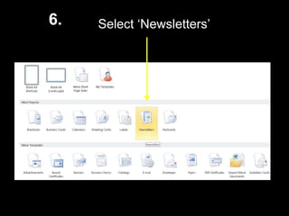 Ms publisher how to create a newsletter | PPTX