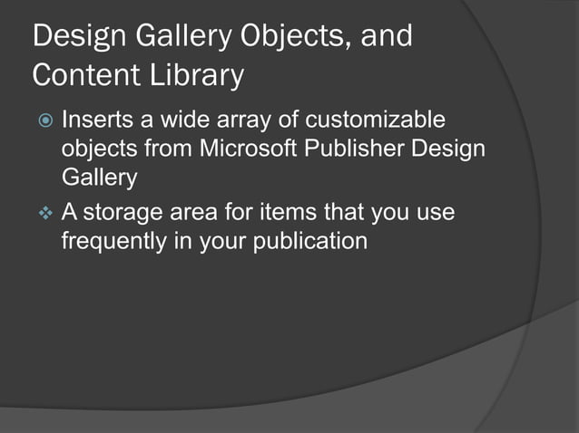 Ms publisher parts and functions | PPSX
