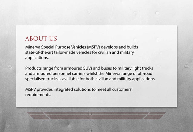 MSPV Armored Vehicles | PPT