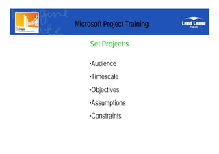 Microsoft Project Beginners Workshop | PPT
