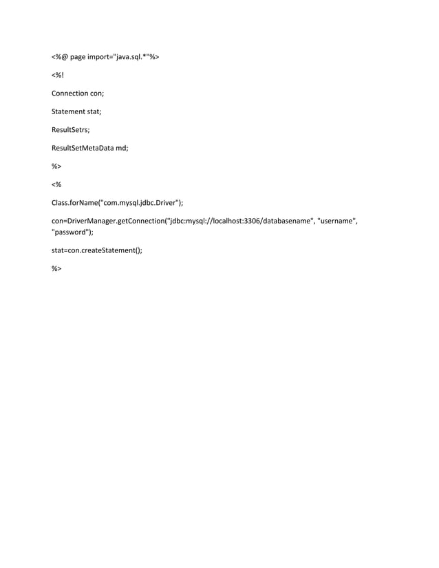 Javascript Code For Mysql Database Connection Pdf 