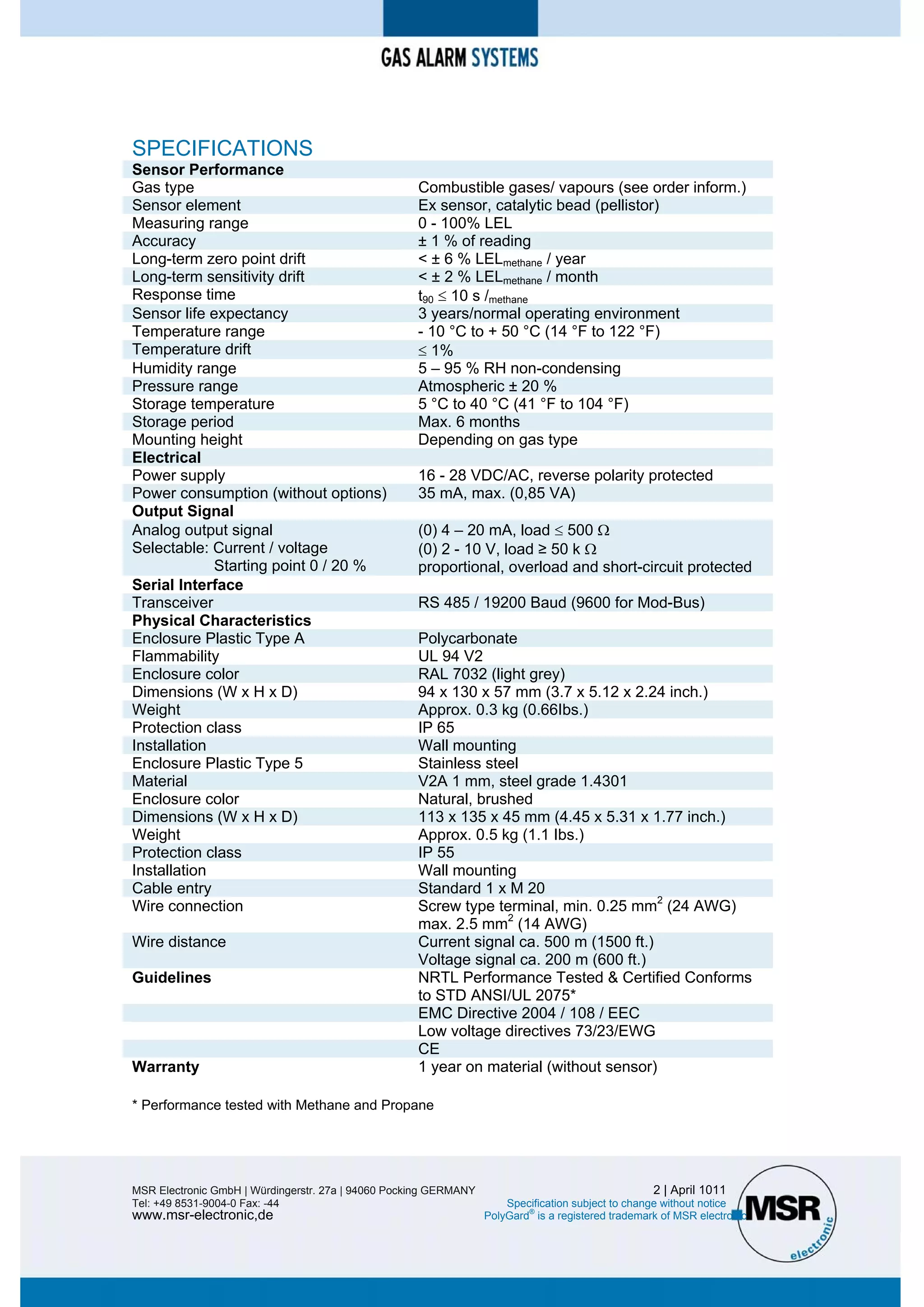 Msr adt-03-3430-benzene-gas-sensor | PDF