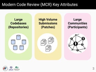 MSR 2016 data showcase - Mining Code Review Repositories | PDF