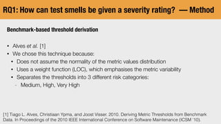 Investigating Severity Thresholds for Test Smells | PPT