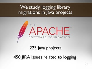 Logging library migrations - A case study for the Apache Software ...