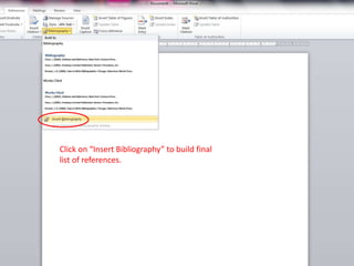Tips for building reference pages using MS Word | PPT