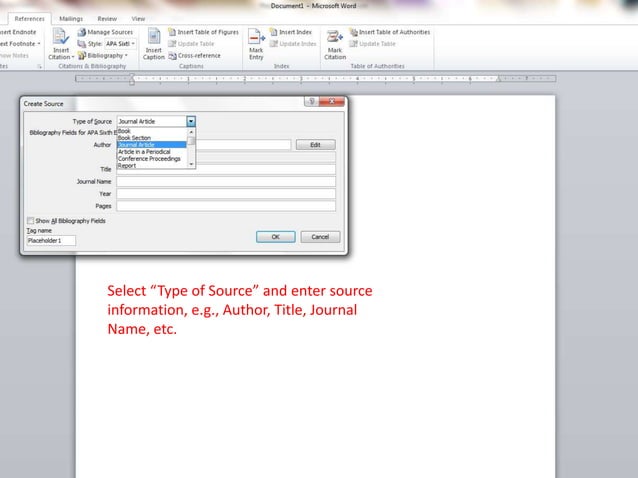 Tips for building reference pages using MS Word | PPT
